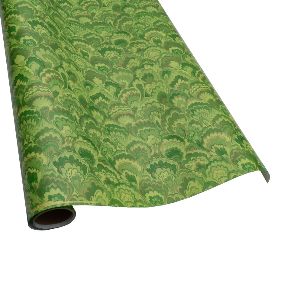 Marbled Ceramica Green & Gold Gift Wrap — Maggie Griffin at Home