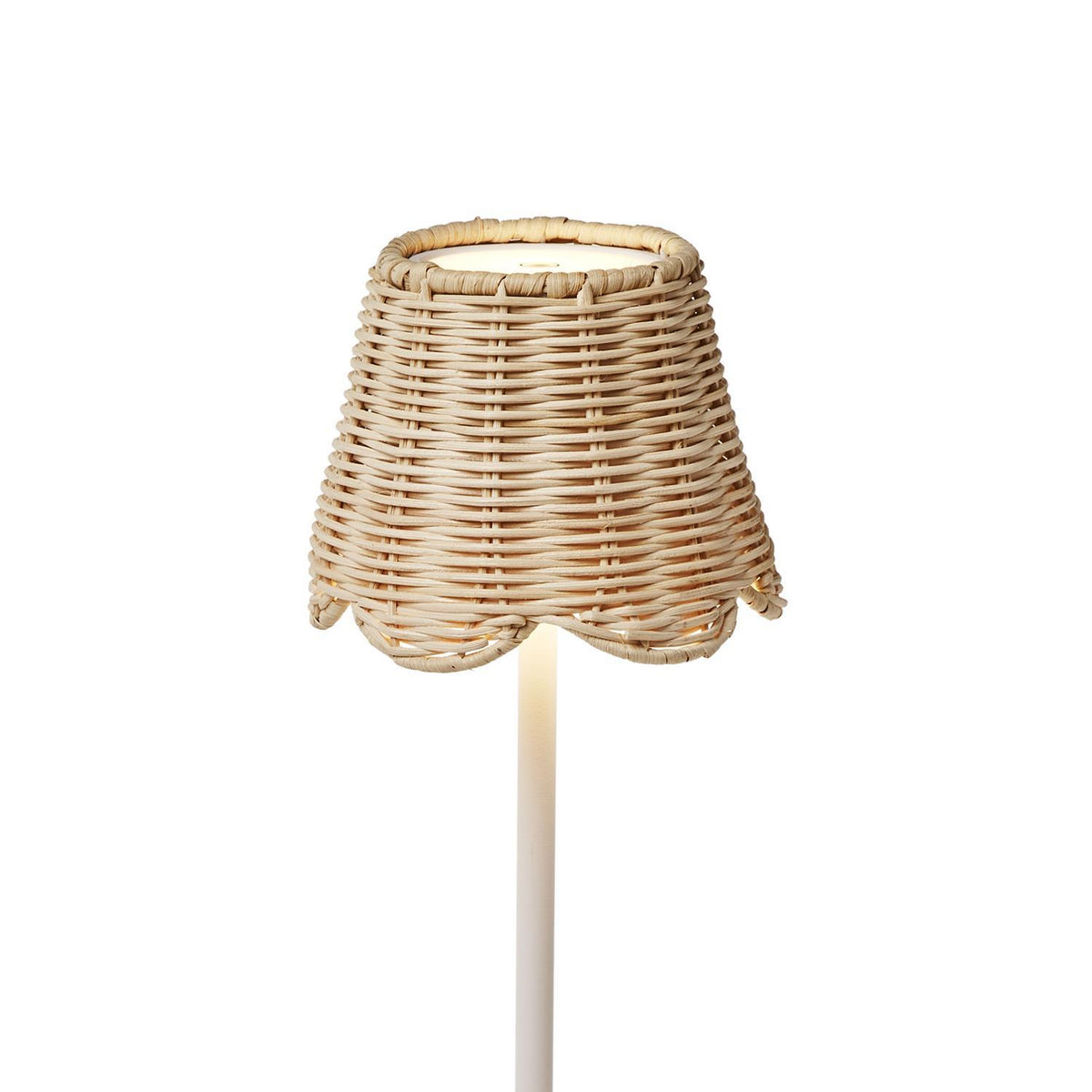 Rattan Lamp Shade Cover with Scallop Edge — Maggie Griffin at Home