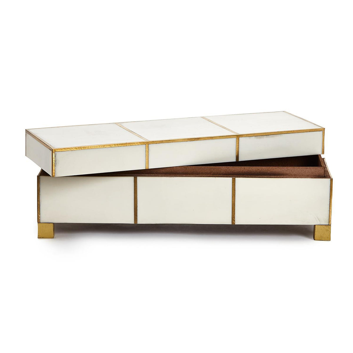 White Resin Brass Decorative Box — Maggie Griffin at Home