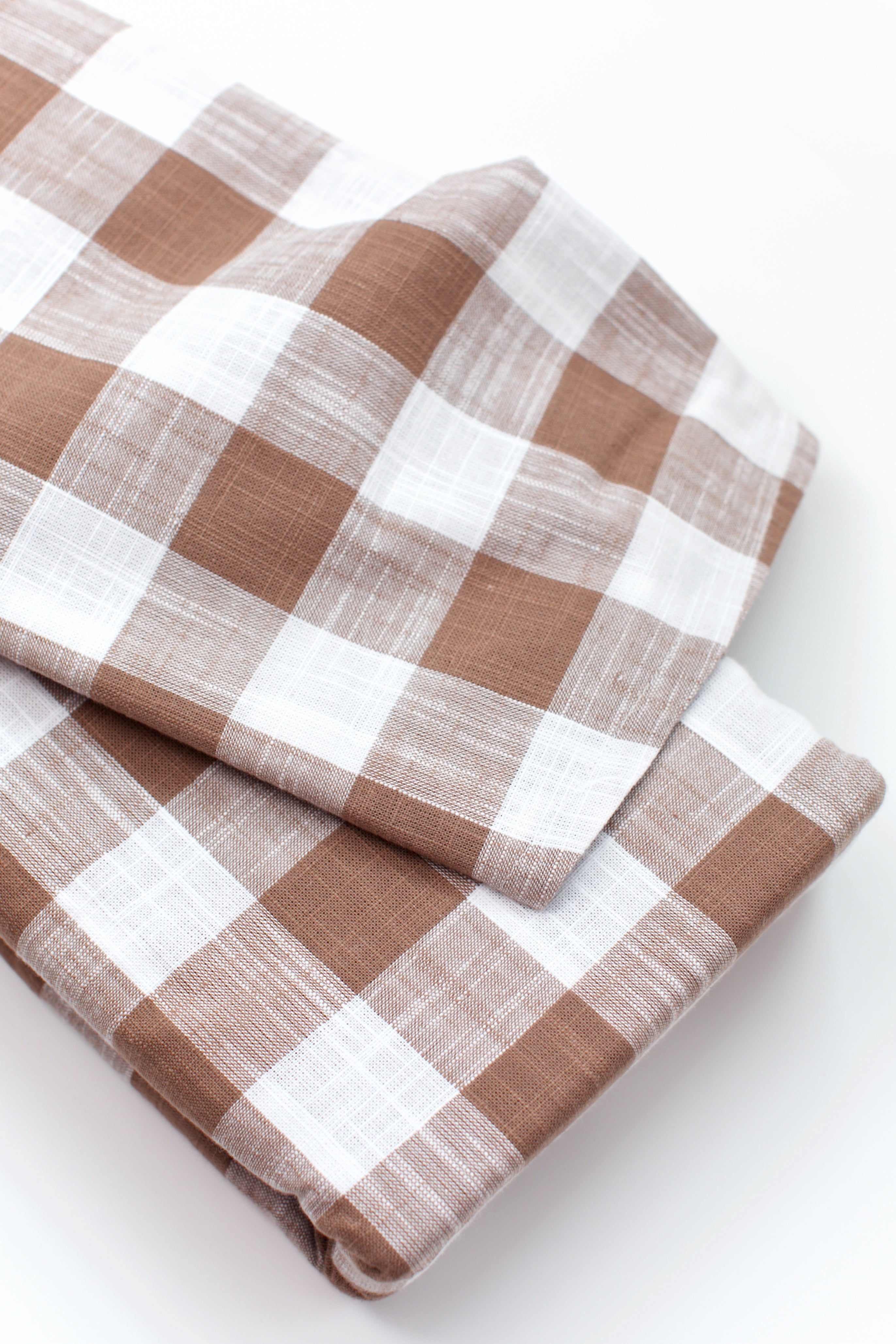 Everyday Linens Line- Chocolate Check Linen Tablecloth — Maggie Griffin ...