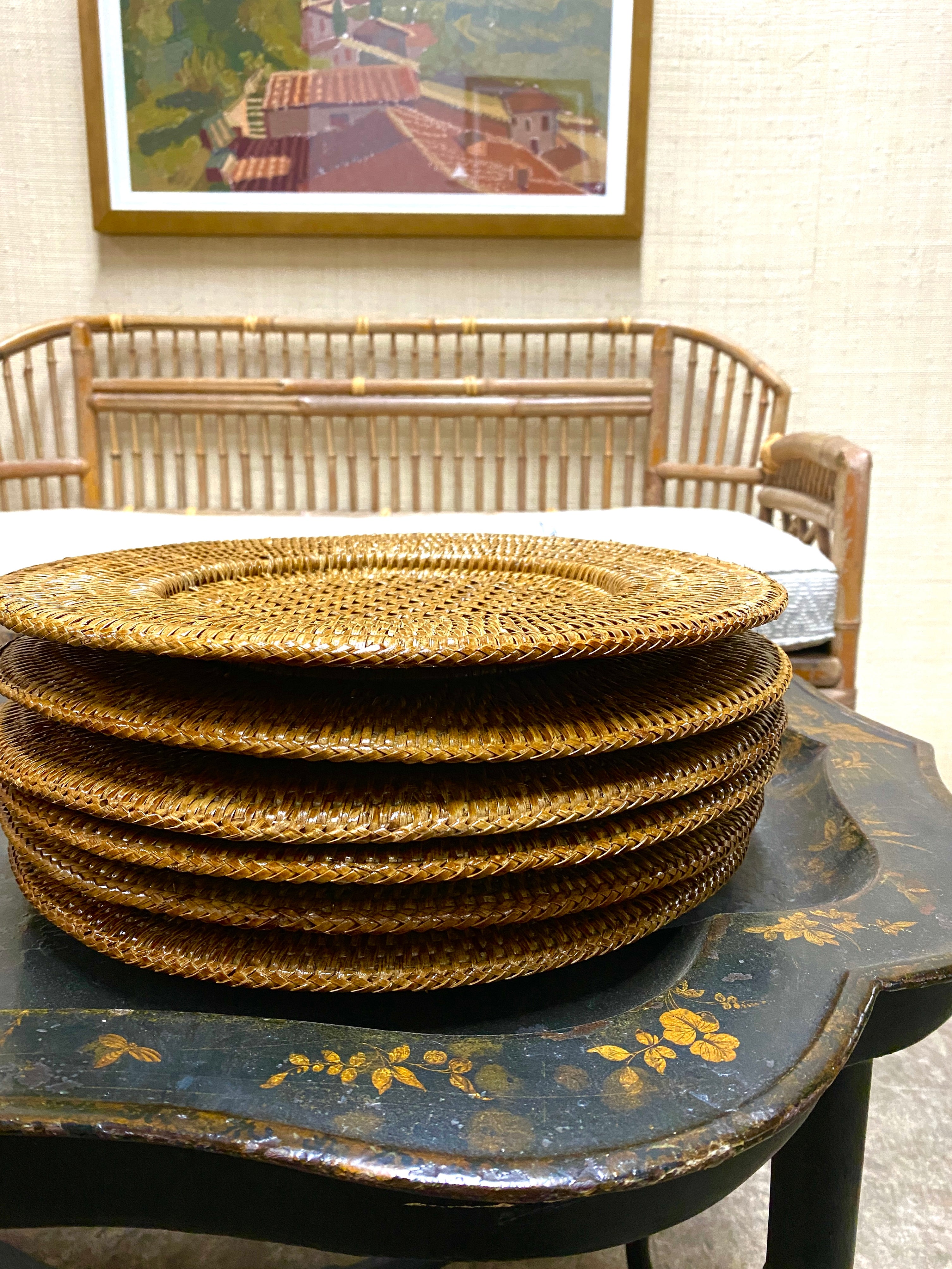 Round Rattan Charger — Maggie Griffin at Home